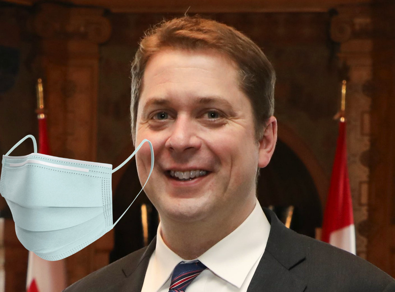 Terrified mask escapes Scheer’s face - The Beaverton