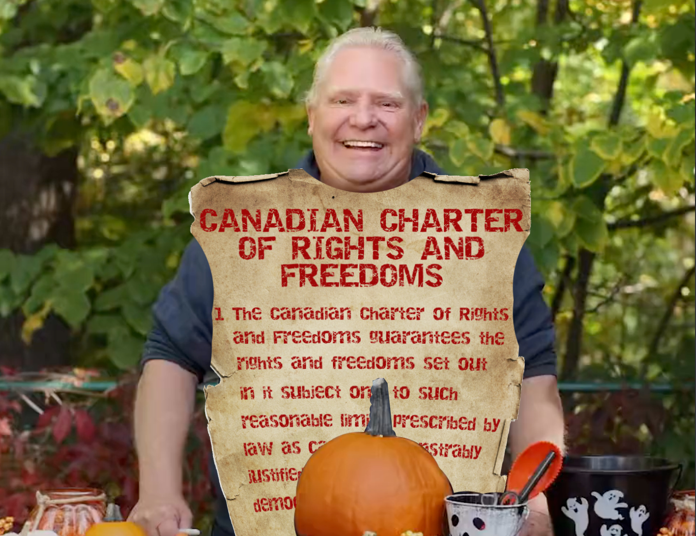 Ford dons "Scary Canadian Charter" Halloween costume while invoking ...