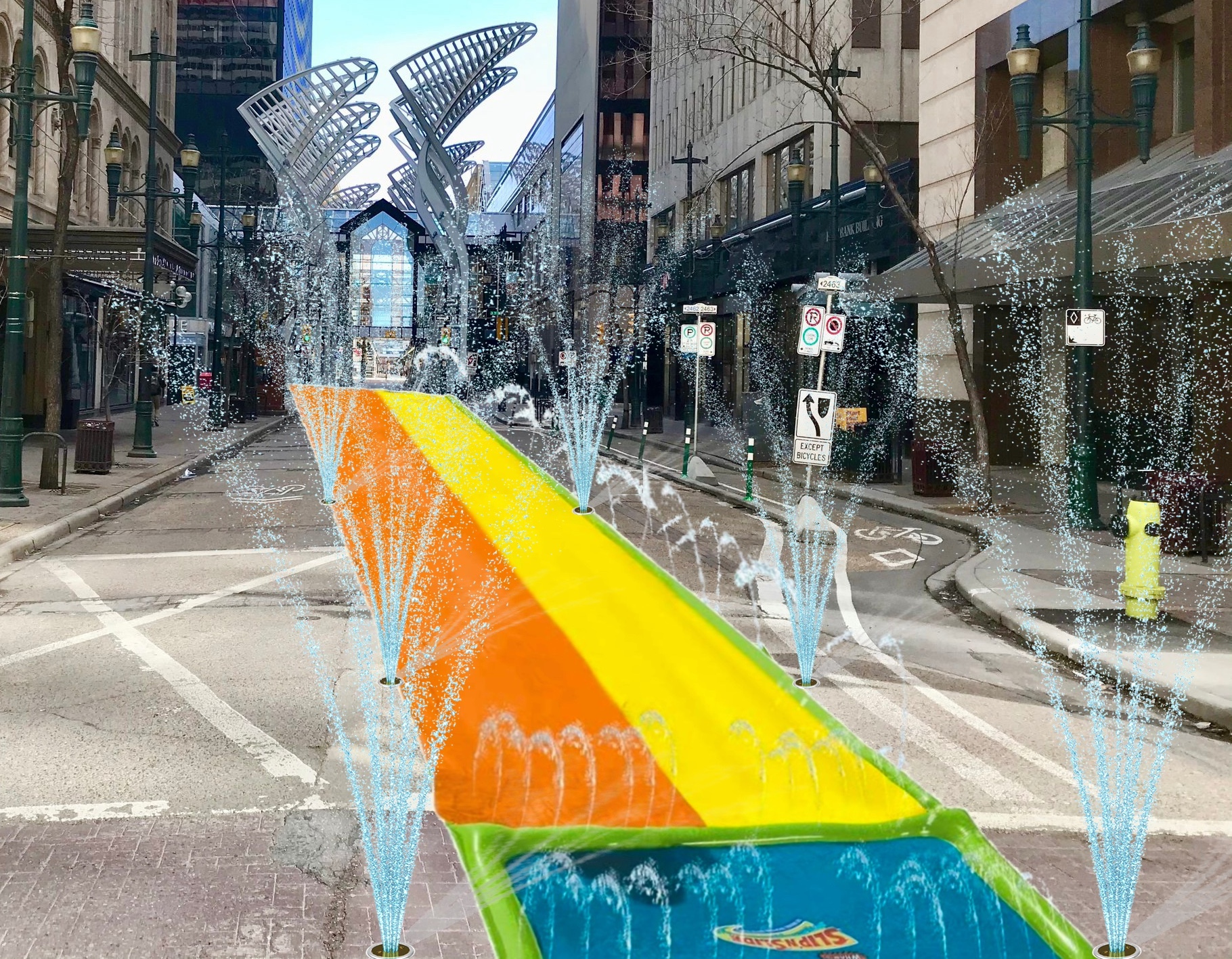 Calgarians defy calls to limit water usage by constructing 30km Slip 'N ...