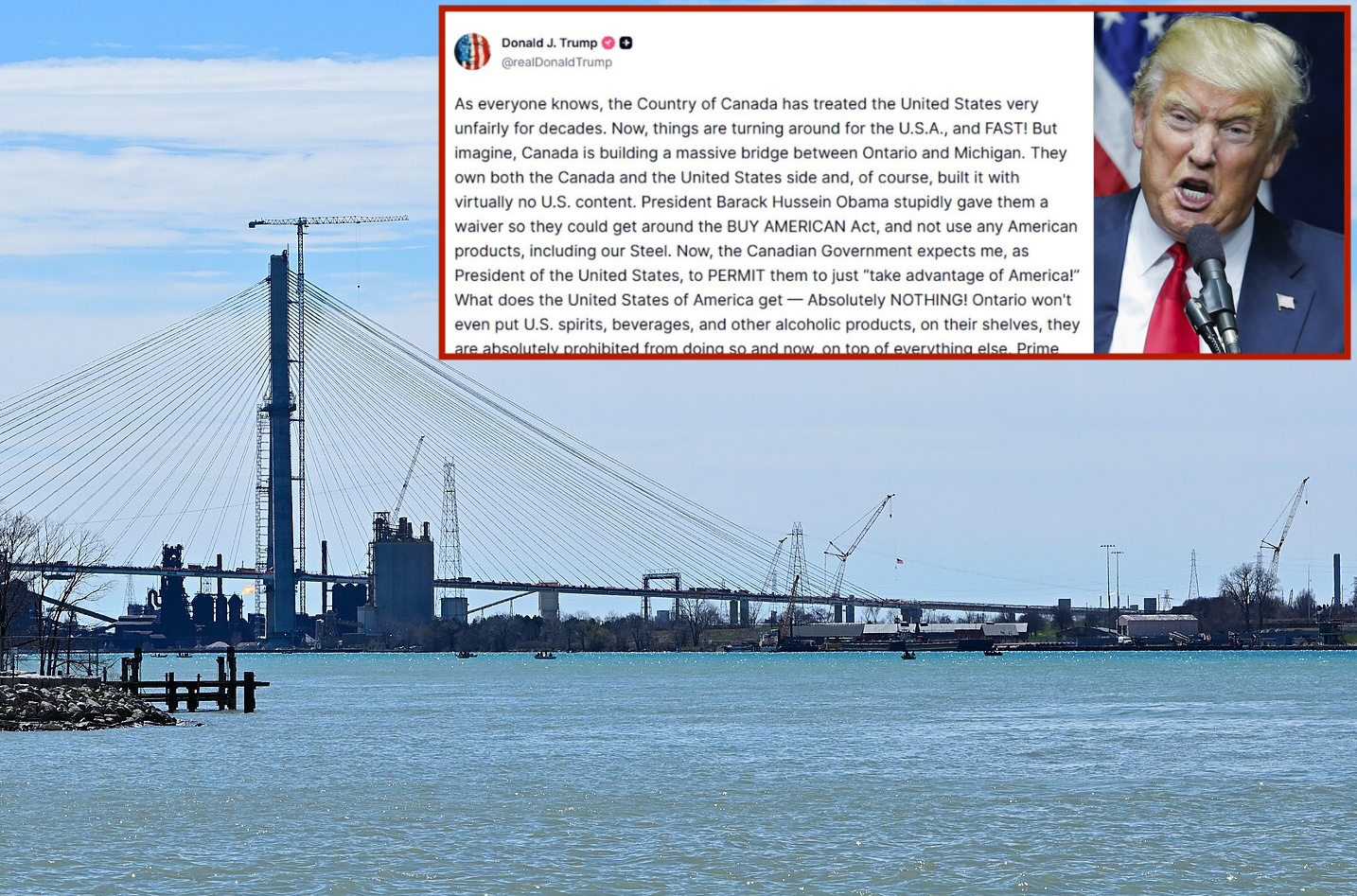 Trump threatens bridge to prevent Canadians from visiting country ...